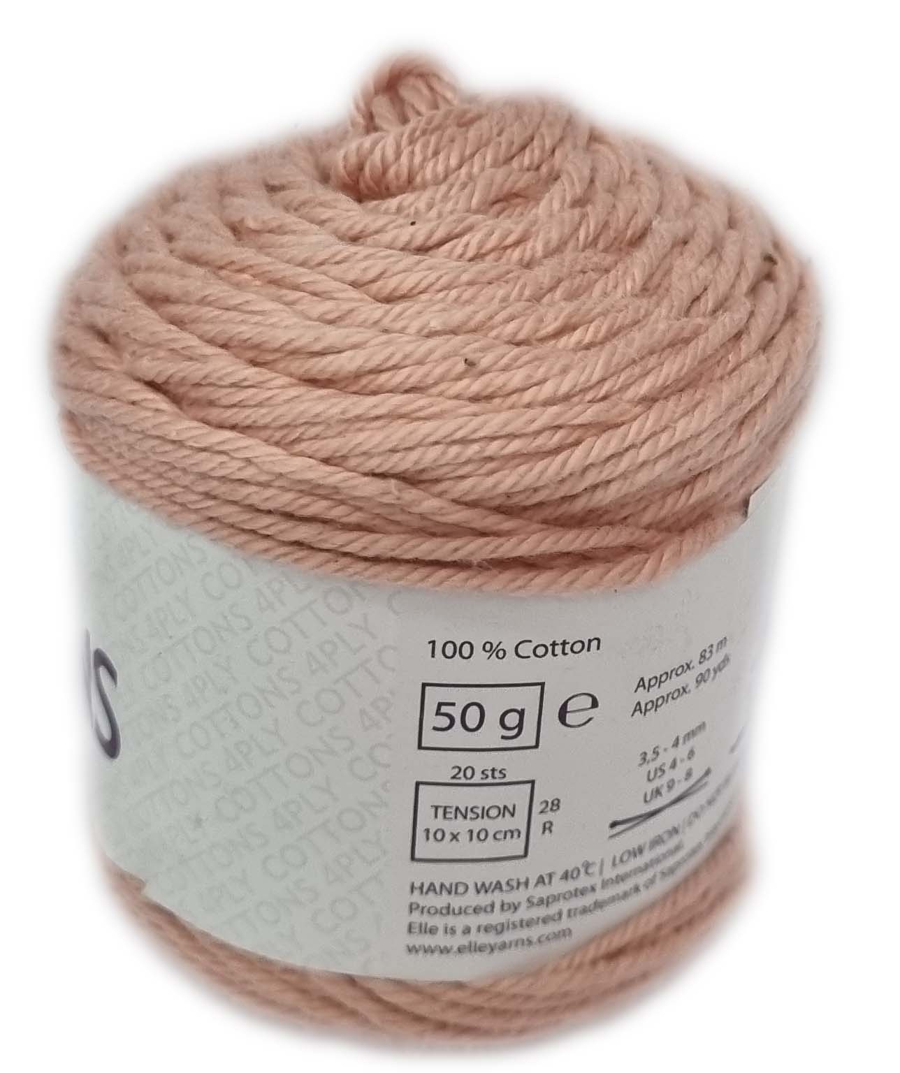 ELLE COTTONS 4 PLY 50g-COL.042 BLUSH – Vaalcraft Distributors