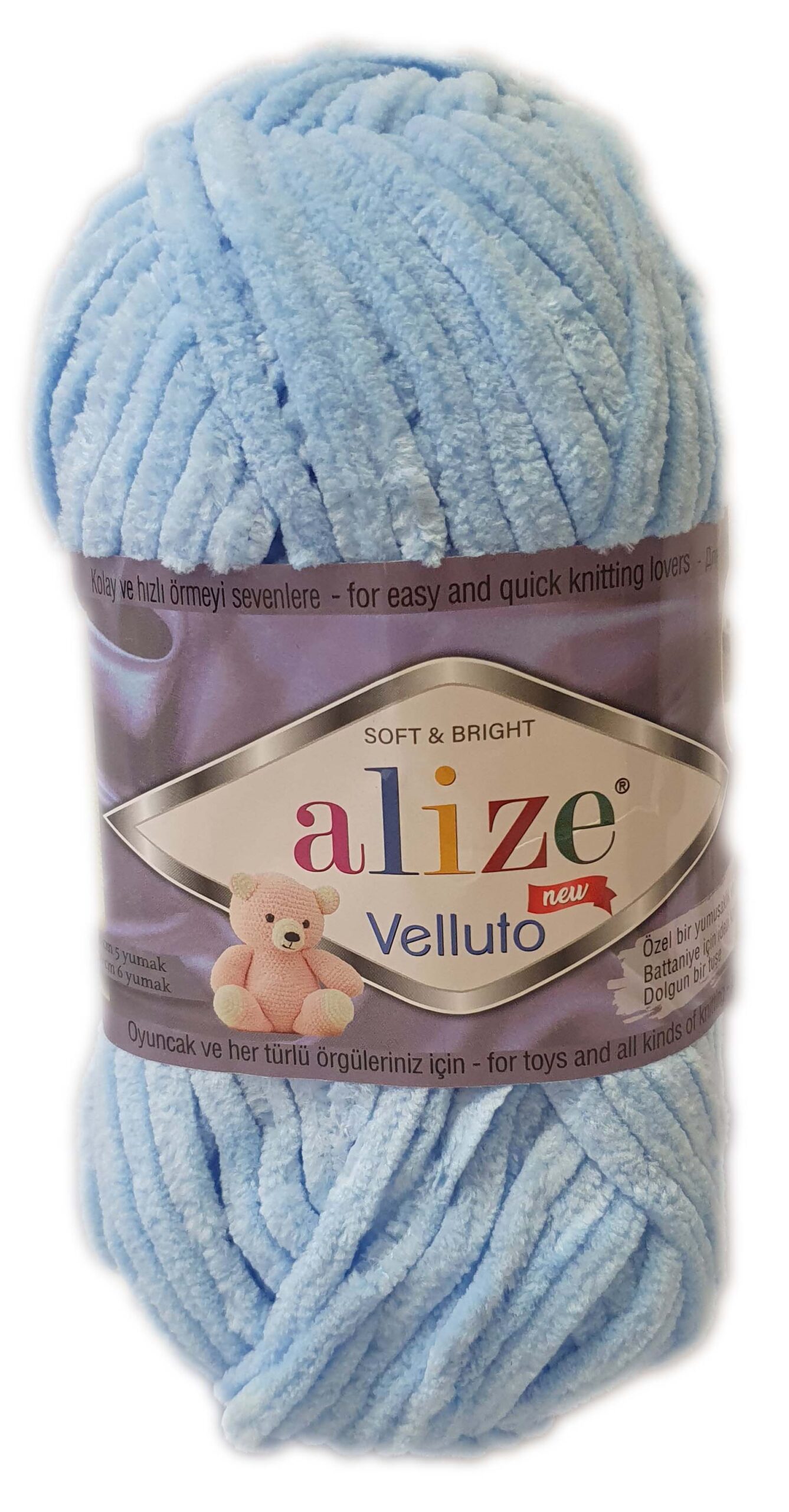 ALIZE VELLUTO 100g-COL.218 SKY BLUE – Vaalcraft Distributors