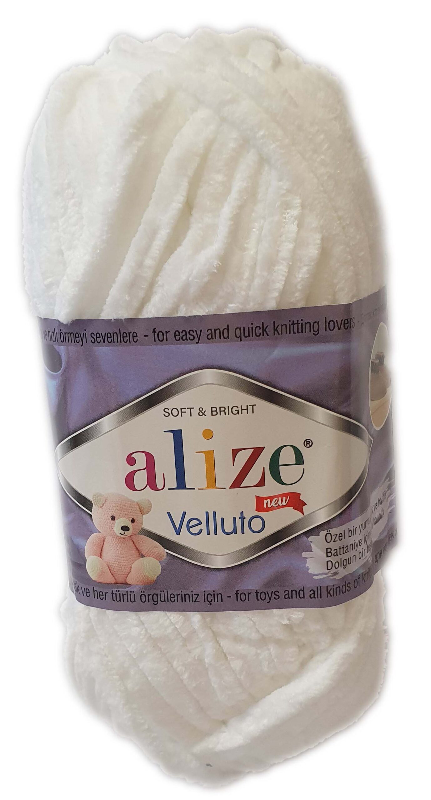 ALIZE VELLUTO 100g-COL.55 WHITE – Vaalcraft Distributors