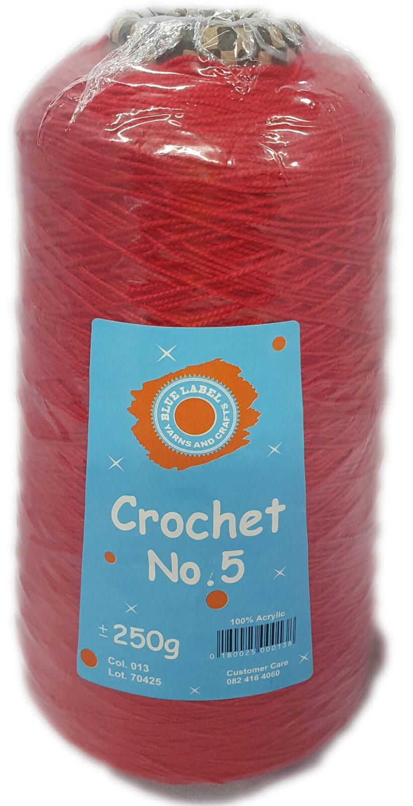 CROCHET No.5 CONE 250g-COL.13 RED – Vaalcraft Distributors