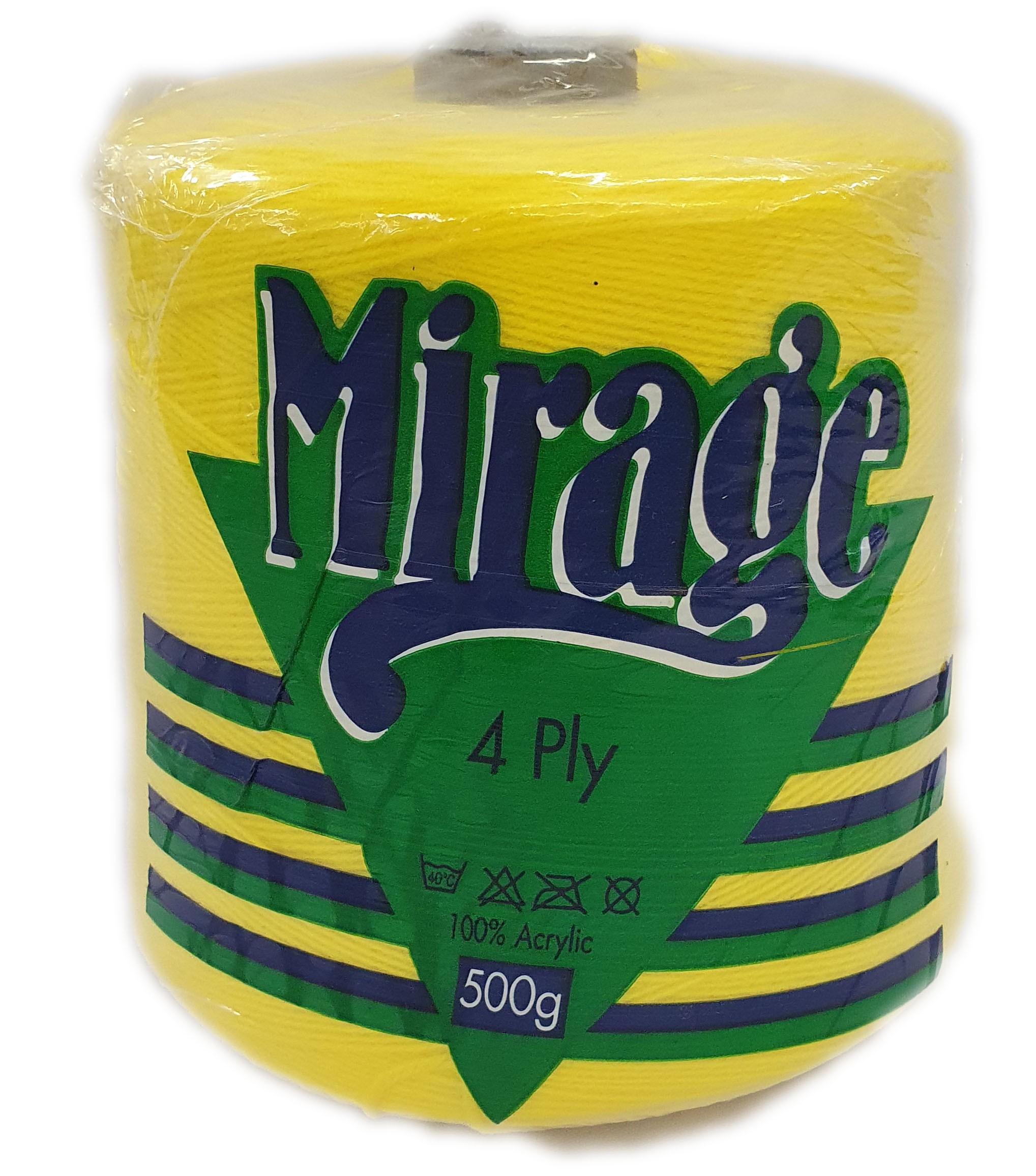 MIRAGE 4 PLY CONE 500g-COL.138 BRIGHT YELLOW – Vaalcraft Distributors