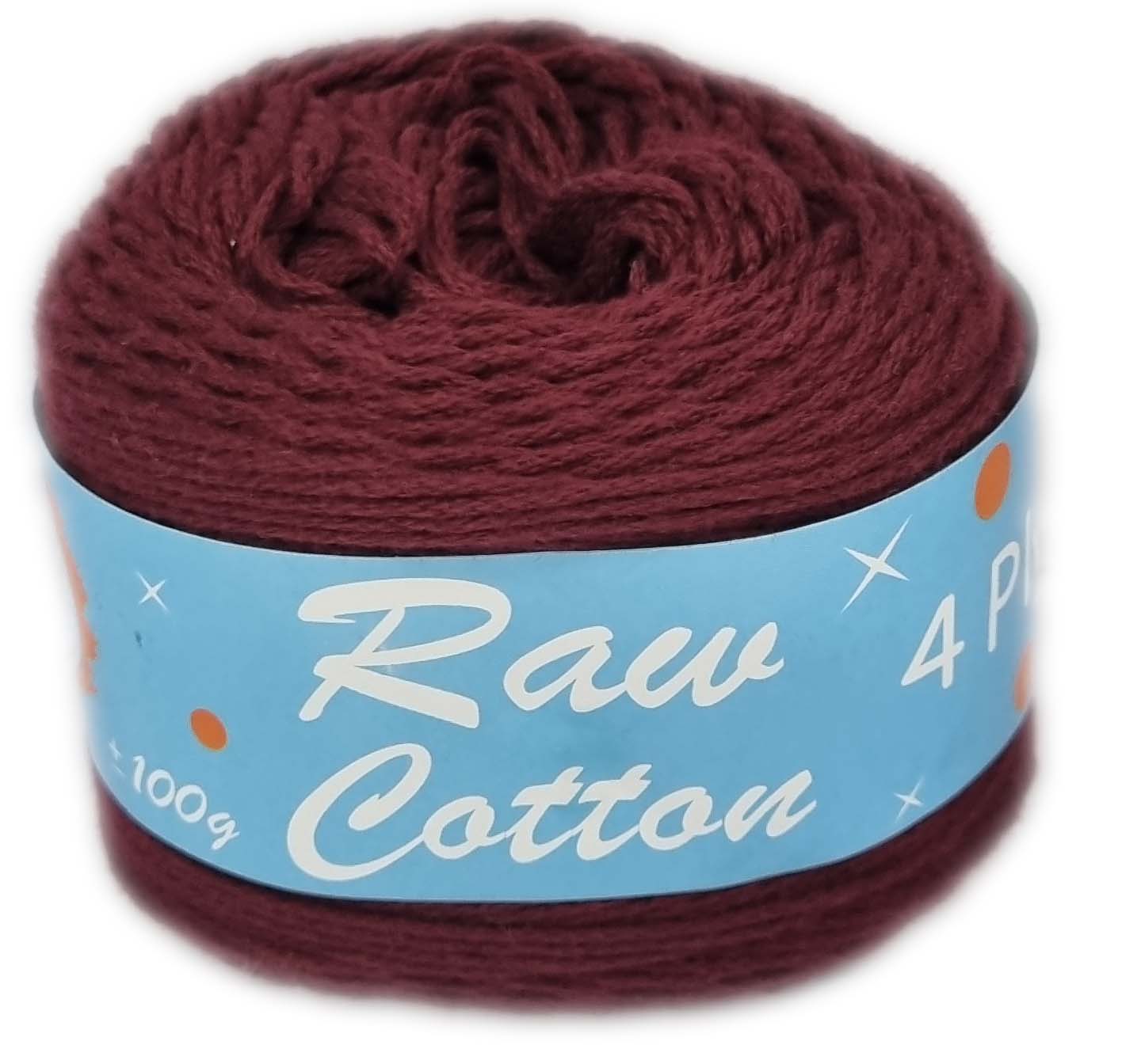 RAW COTTON 4 PLY 100g-COL.27 MAROON – Vaalcraft Distributors