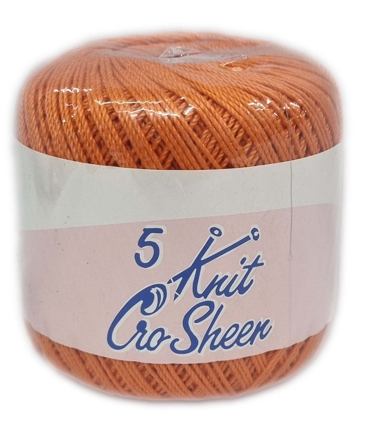 KNIT CRO SHEEN No.5 50g-COL.0328 ORANGE – Vaalcraft Distributors