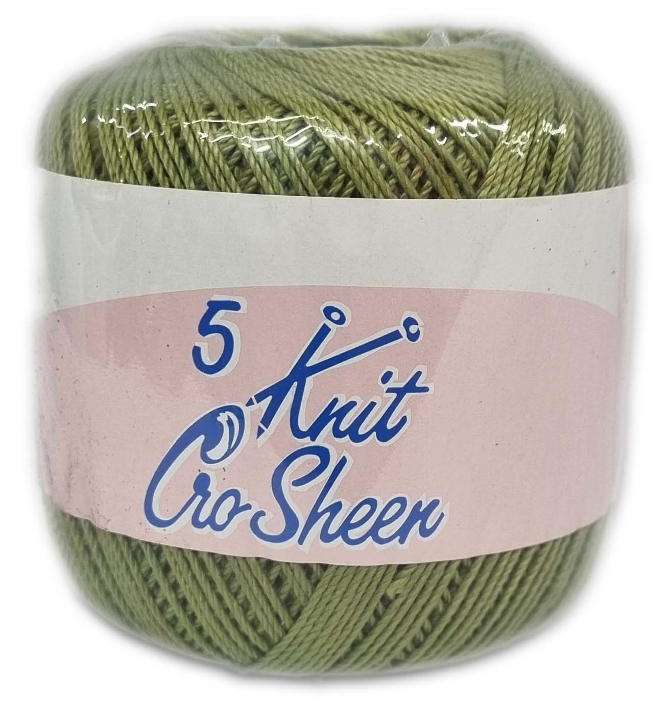 KNIT CRO SHEEN No.5 50g-COL.0843 OLIVE – Vaalcraft Distributors