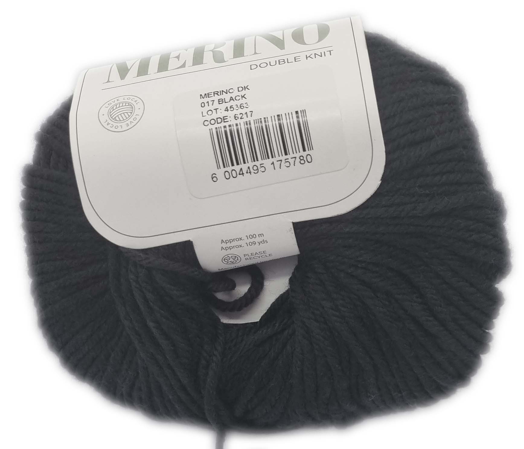 MERINO D.K 50g-COL.017 BLACK – Vaalcraft Distributors